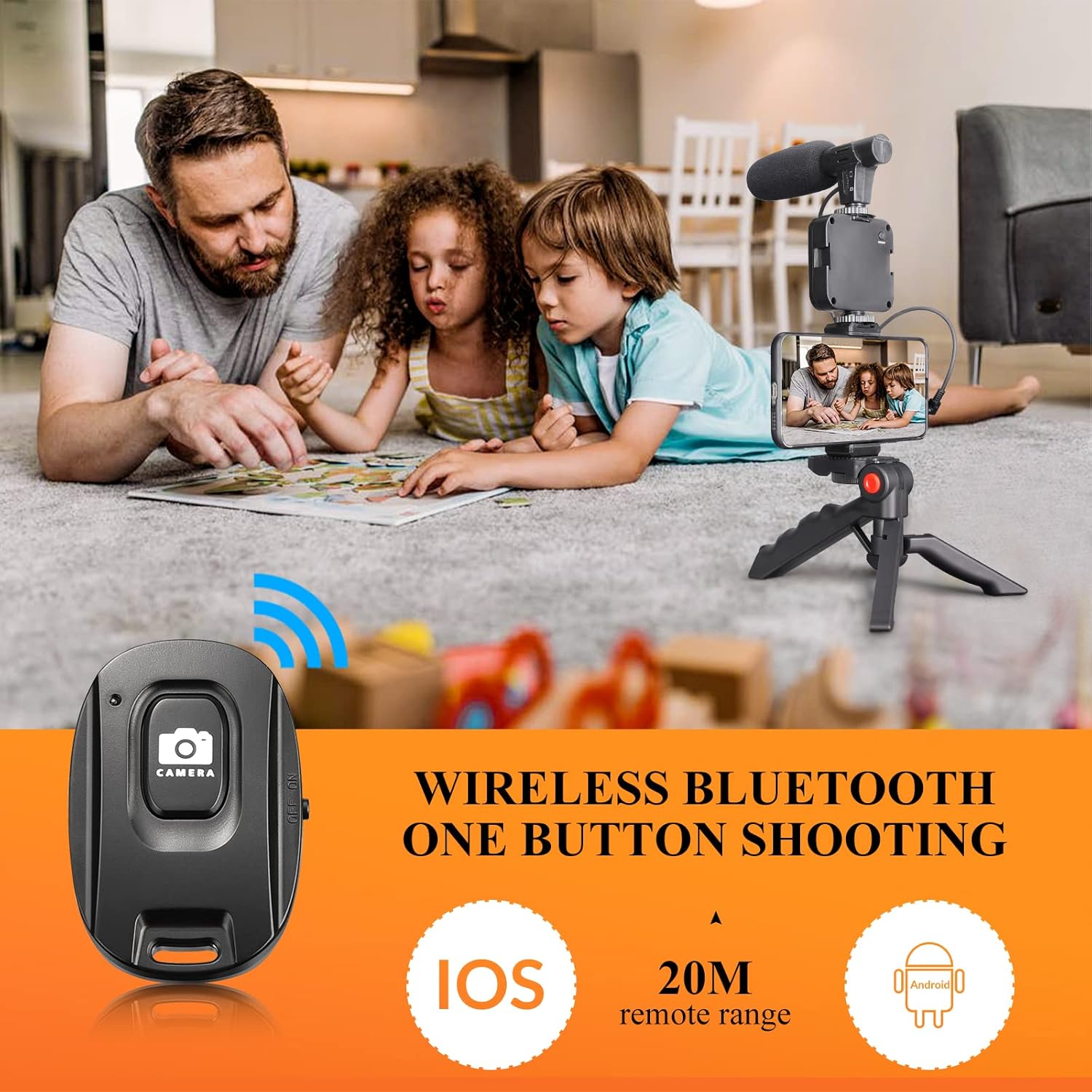 Tripé Estabilizador de Mão kit 5 em 1 gimbal Microfone Celular Gravaçã ...